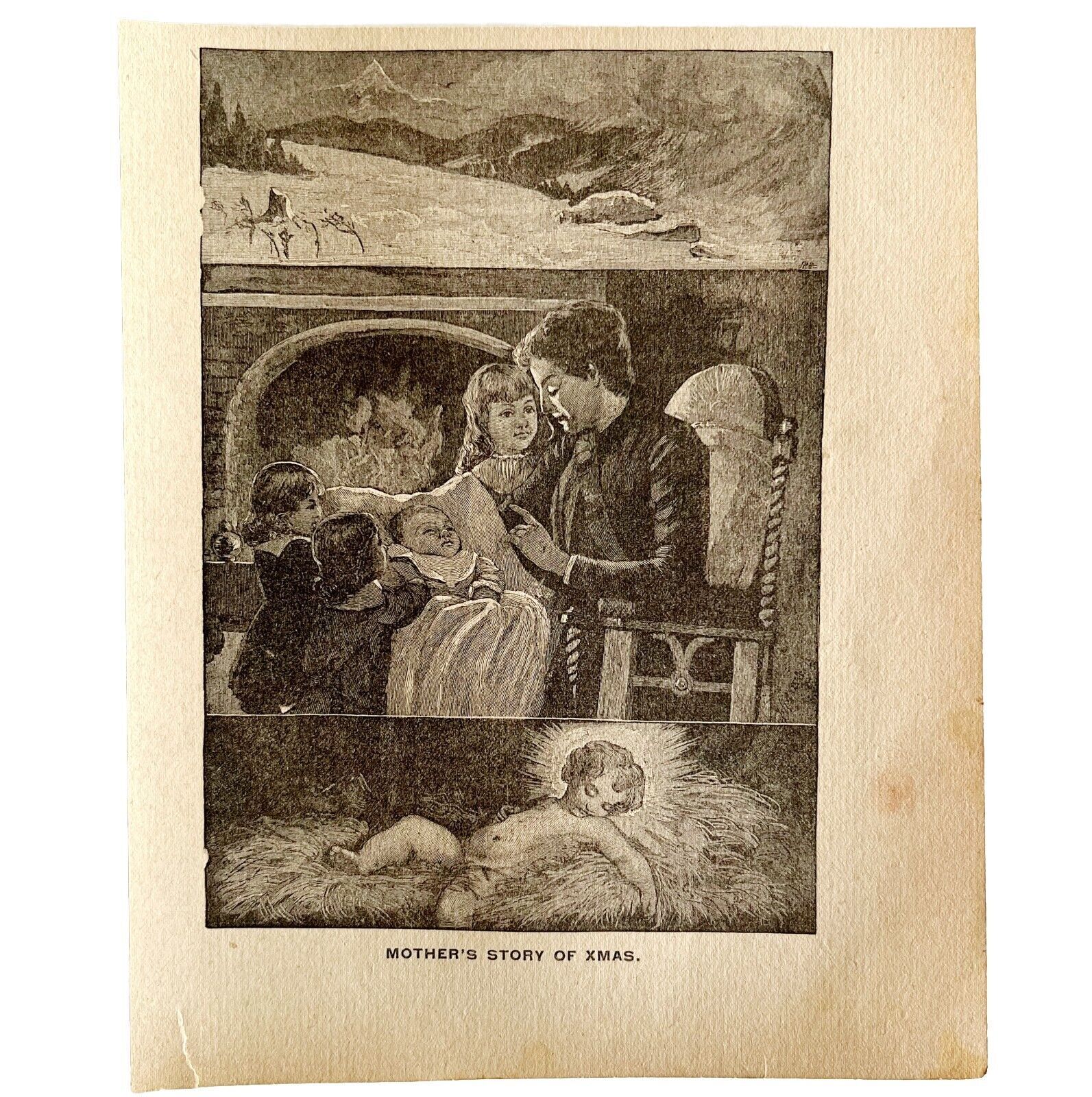 Mother's Story Of Christmas 1892 Victorian Art Woodcut Printing ...