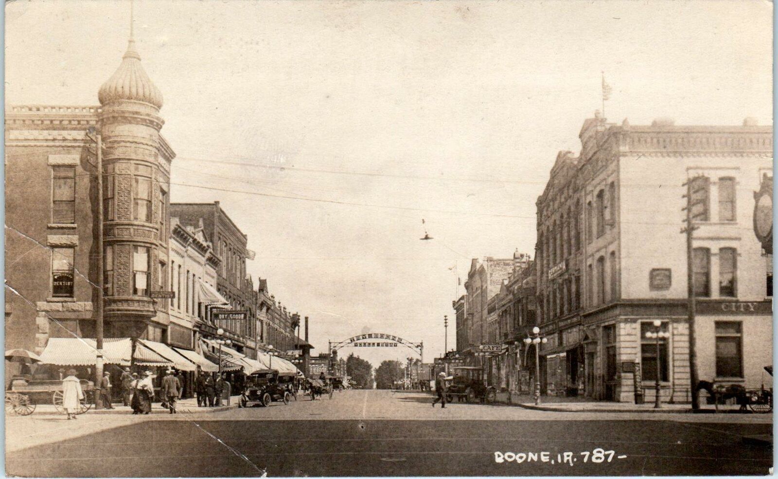 RPPC BOONE, IA Iowa Downtown STREET SCENE 1920 Postcard | United States ...