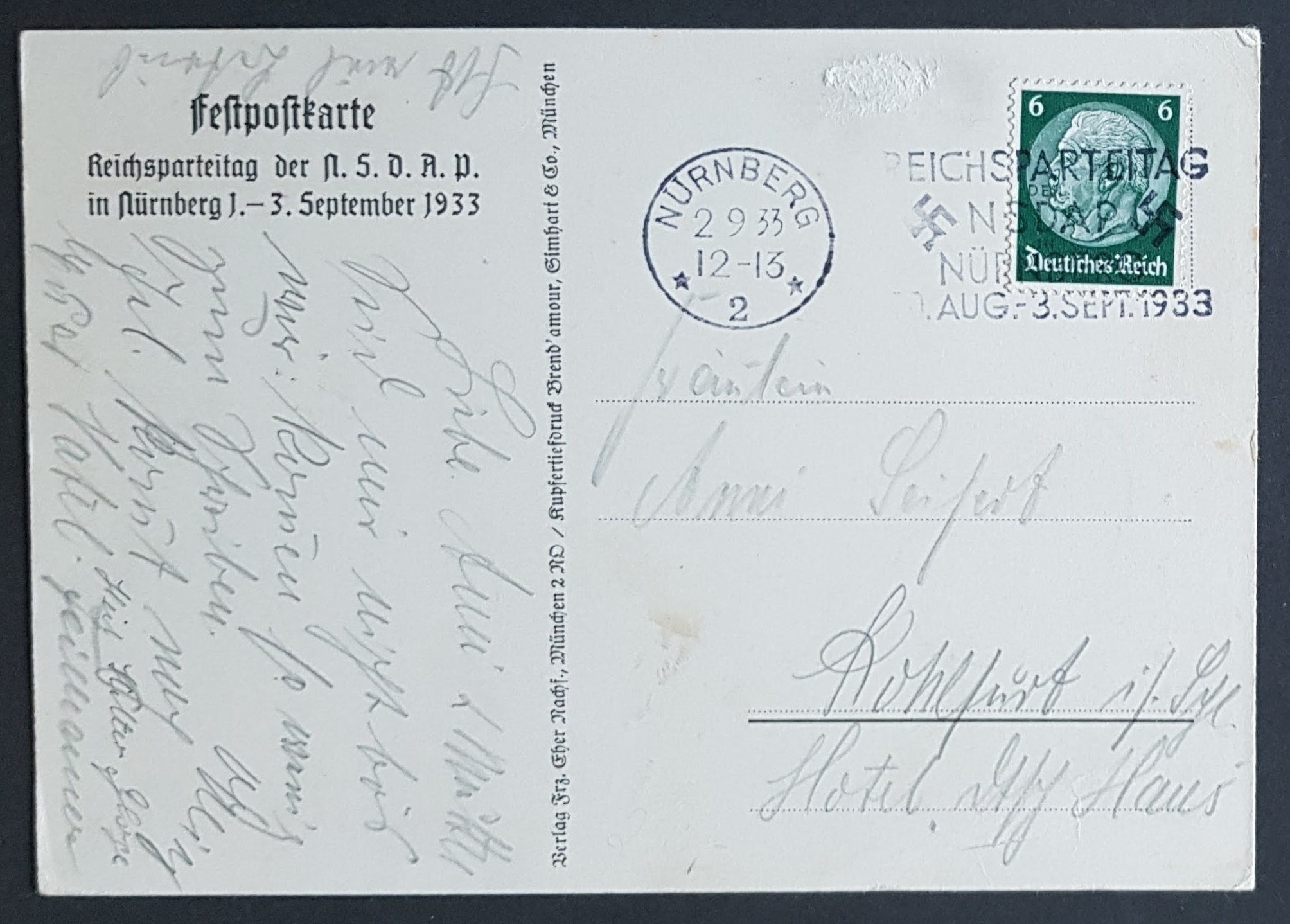 Germany Third Reich Original Propaganda Postcard Nsdap Nazi Nuremberg ...