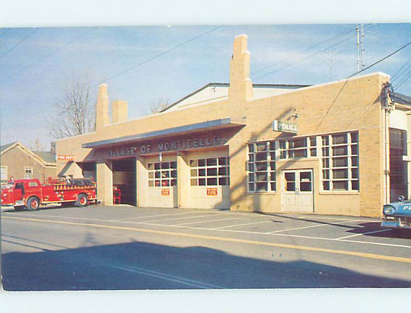 1950's FIRE ENGINE & POLICE STATION Monticello In Catskills by Liberty ...
