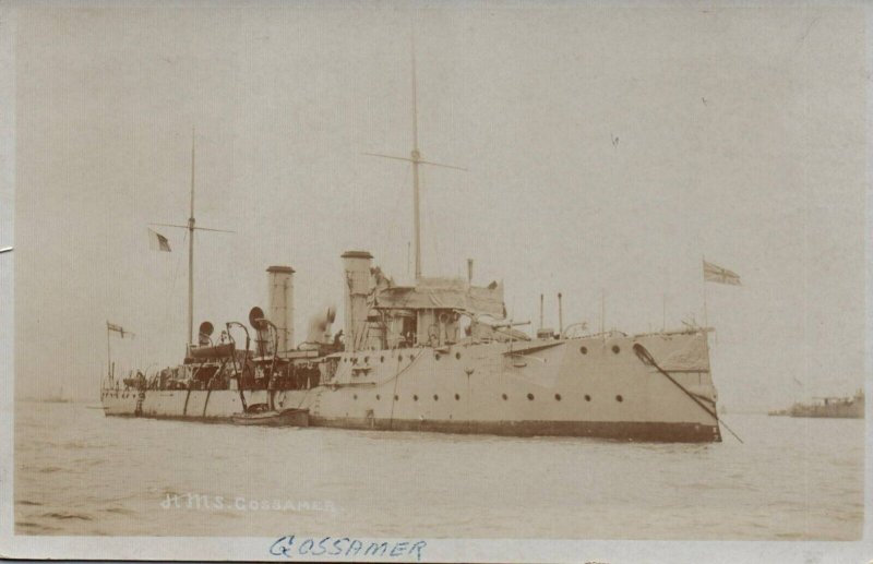 RPPC Photo British Royal Navy WWI HMS Gossamer Torpedo Gunboat | Other ...