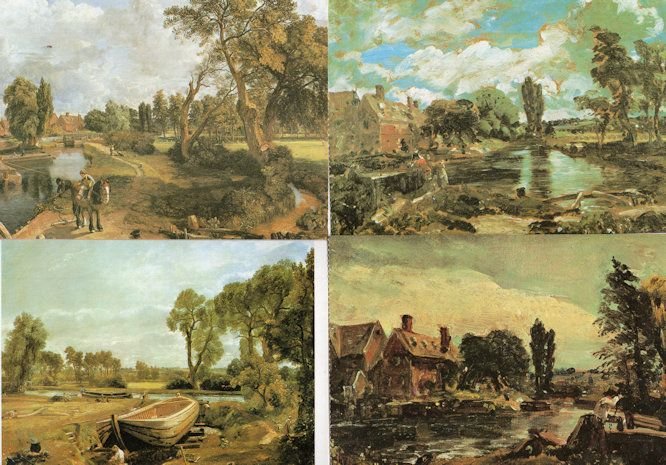 John Constable Flatford Essex Mill & Lock BoatBuilding Stour 4x ...