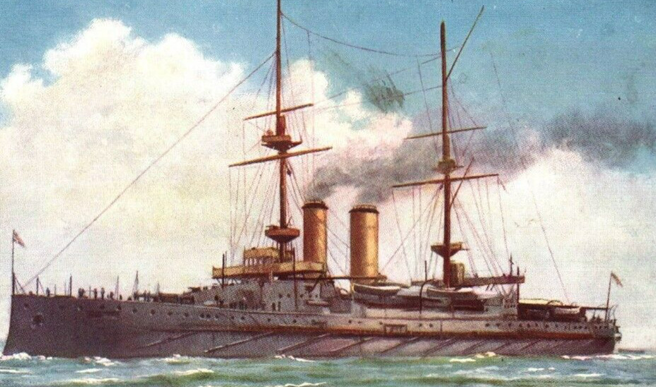 WWI British Royal Navy HMS Prince of Wales Battleship Raphael Tuck c ...