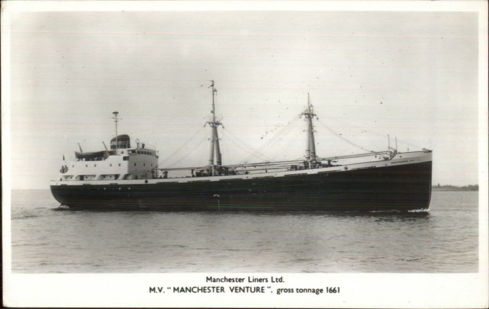 Manchester Liners Cargo Ship Real Photo Postcard MV MANCHESTER VENTURE ...