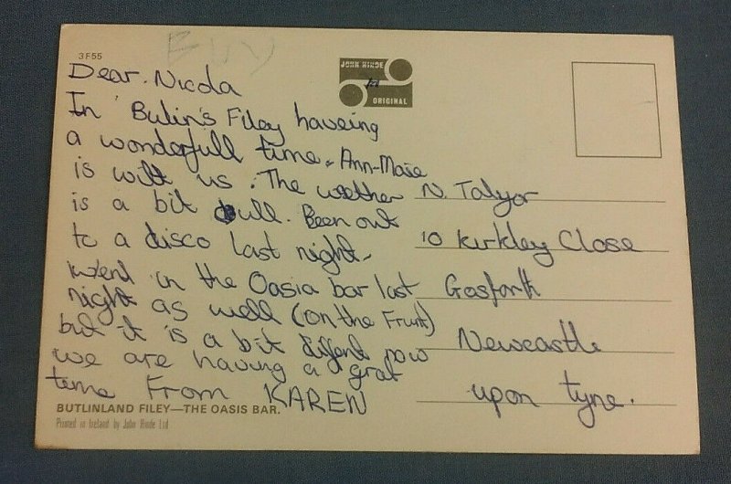 Vintage Postcard Butlinland Filey The Oasis Bar Yorkshire H1E | Europe ...