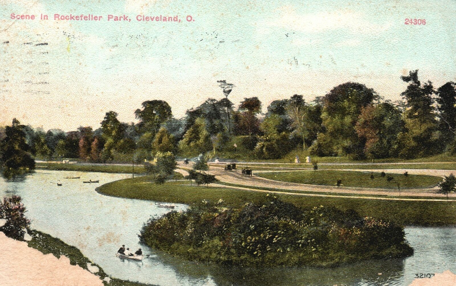 Vintage Postcard 1910's Scene In Rockefeller Park Recreational ...