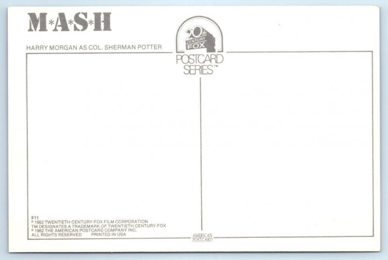 HARRY MORGAN as Colonel Potter in M*A*S*H ~ TV Show 1982 ~ 4"x6" MASH ...