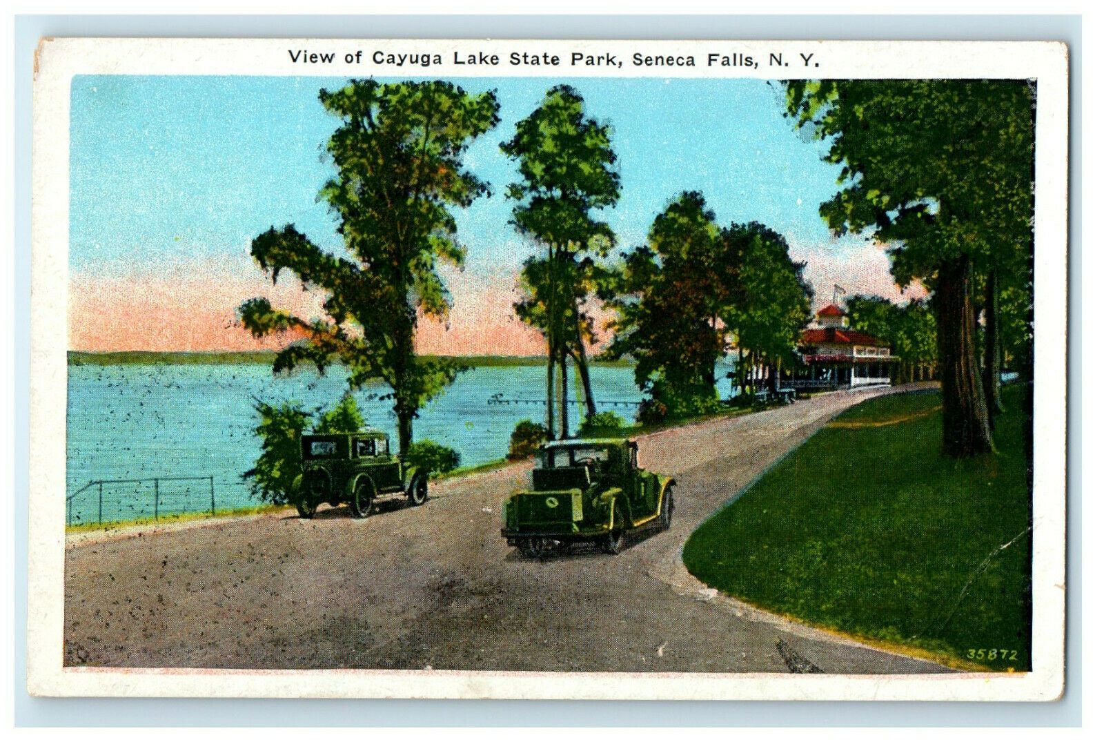 1924 View of Cayuga Lake State Park, Seneca Falls New York NY Postcard ...