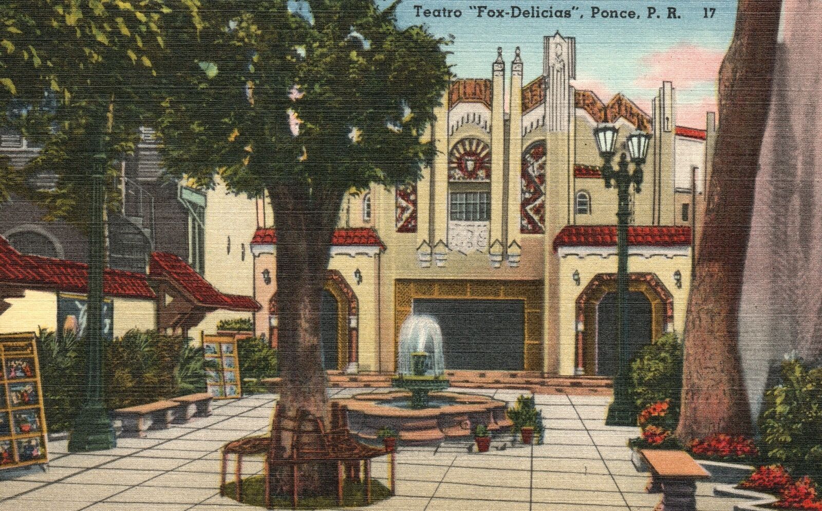 Vintage Postcard 1930's Teatro Fox-Delicias Ponce Puerto Rico Matias ...