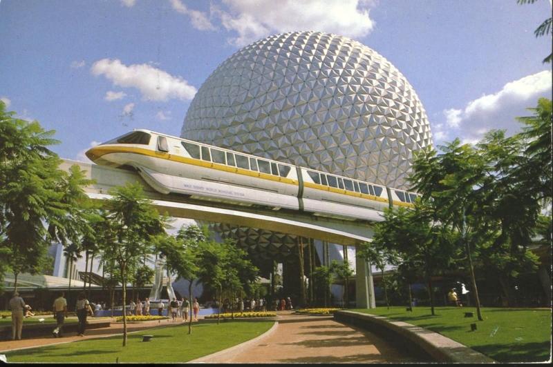 Epcot Center Walt Disney World Future Monorail Spaceship Earth At&T ...