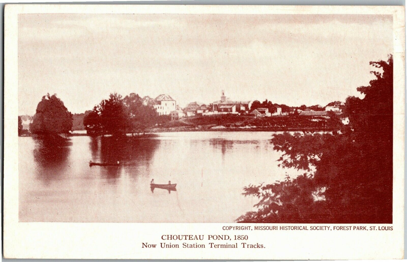 Chouteau Pond c1850, Now Union Station Terminal Tracks St Louis MO ...