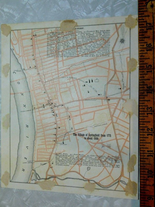 1880s Milton Bradley Co With Springfield, MA Directory Map Superb Big ...