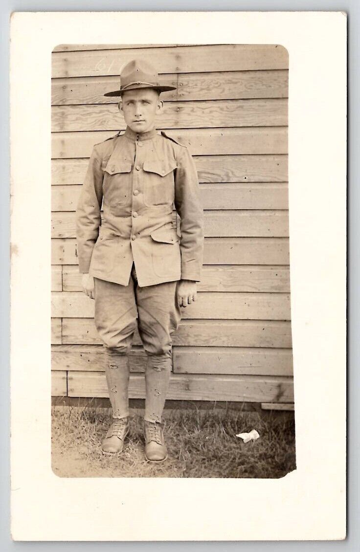 RPPC Young WW1 Handsome American Soldier In Uniform Photo Postcard Q26 ...
