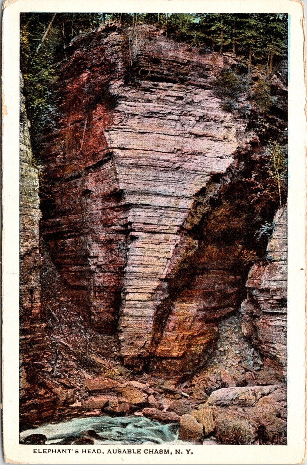 Elephants Head Rock Formation Ausable Chasm New York Scenic WB Postcard ...