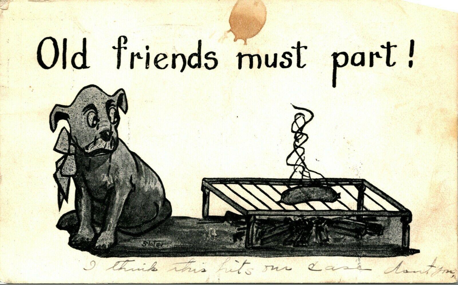 Comic Old Friends Must Part Dog & Hot Dog 1922 DB Postcard E8 | Other ...