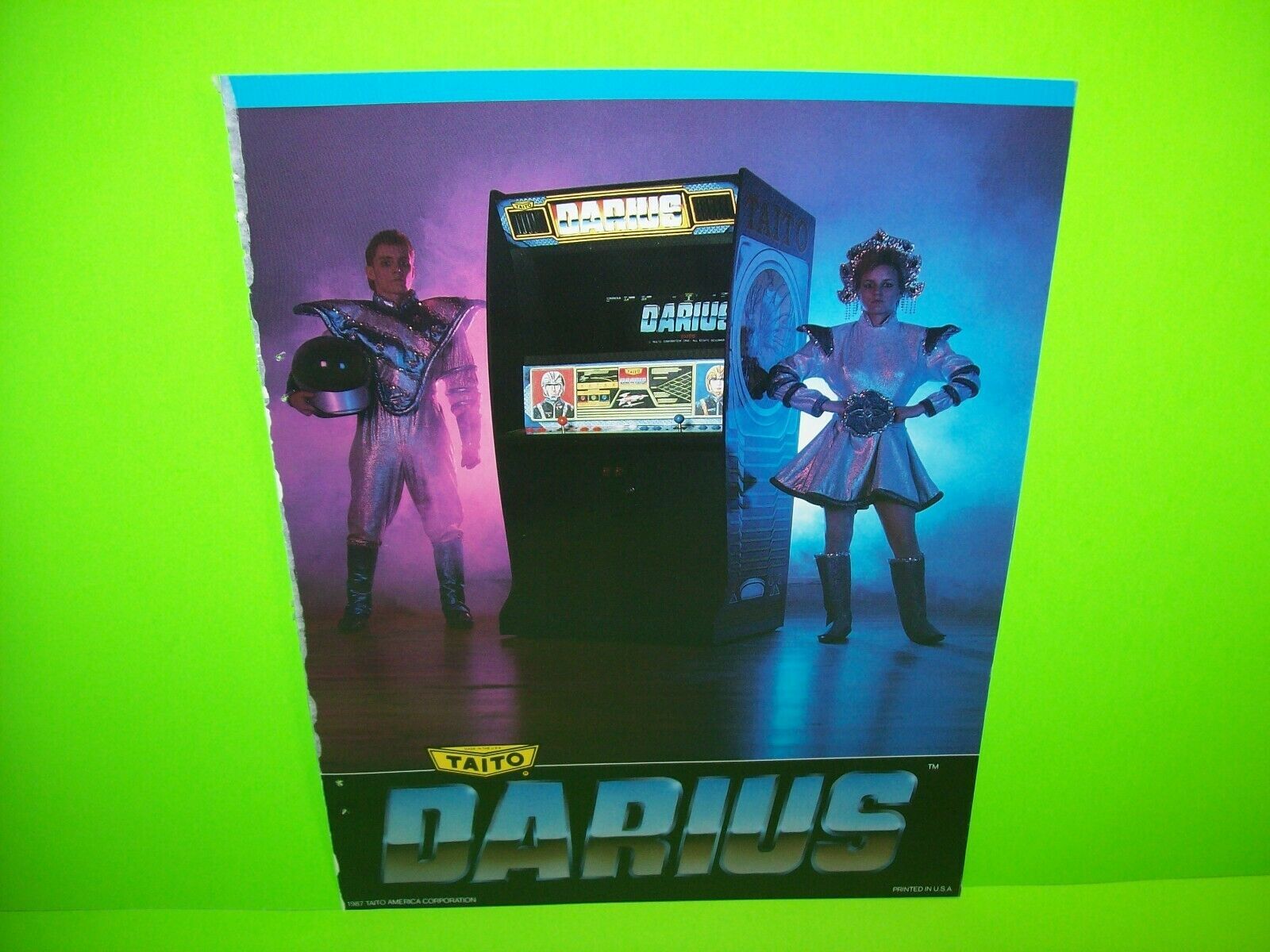 Darius Arcade Game FLYER 1987 Original Artwork Sheet Taito Space Age ...