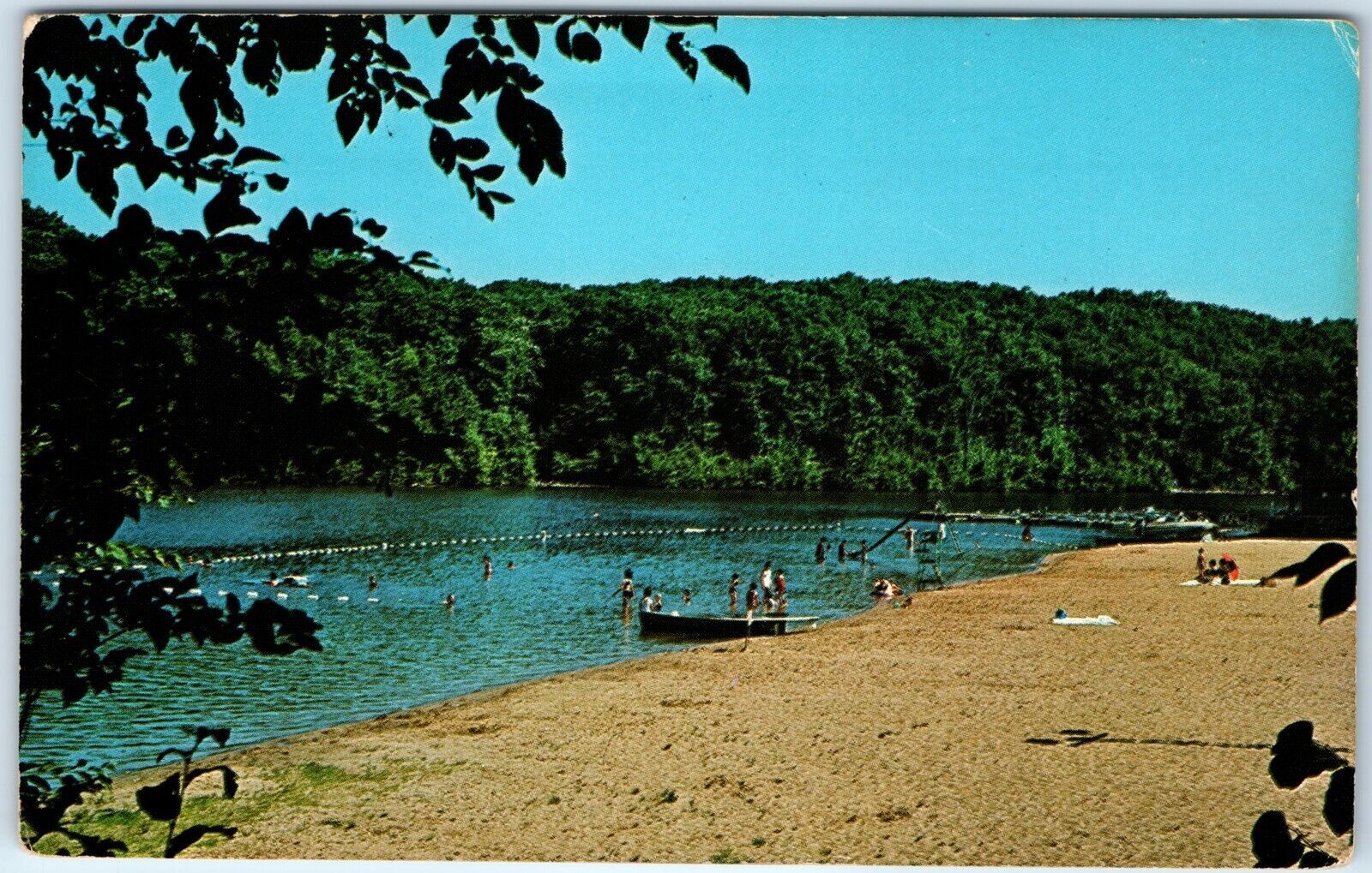 c1960s New London, IA Geode State Park Sandy Beach Highway 34 Vtg ...