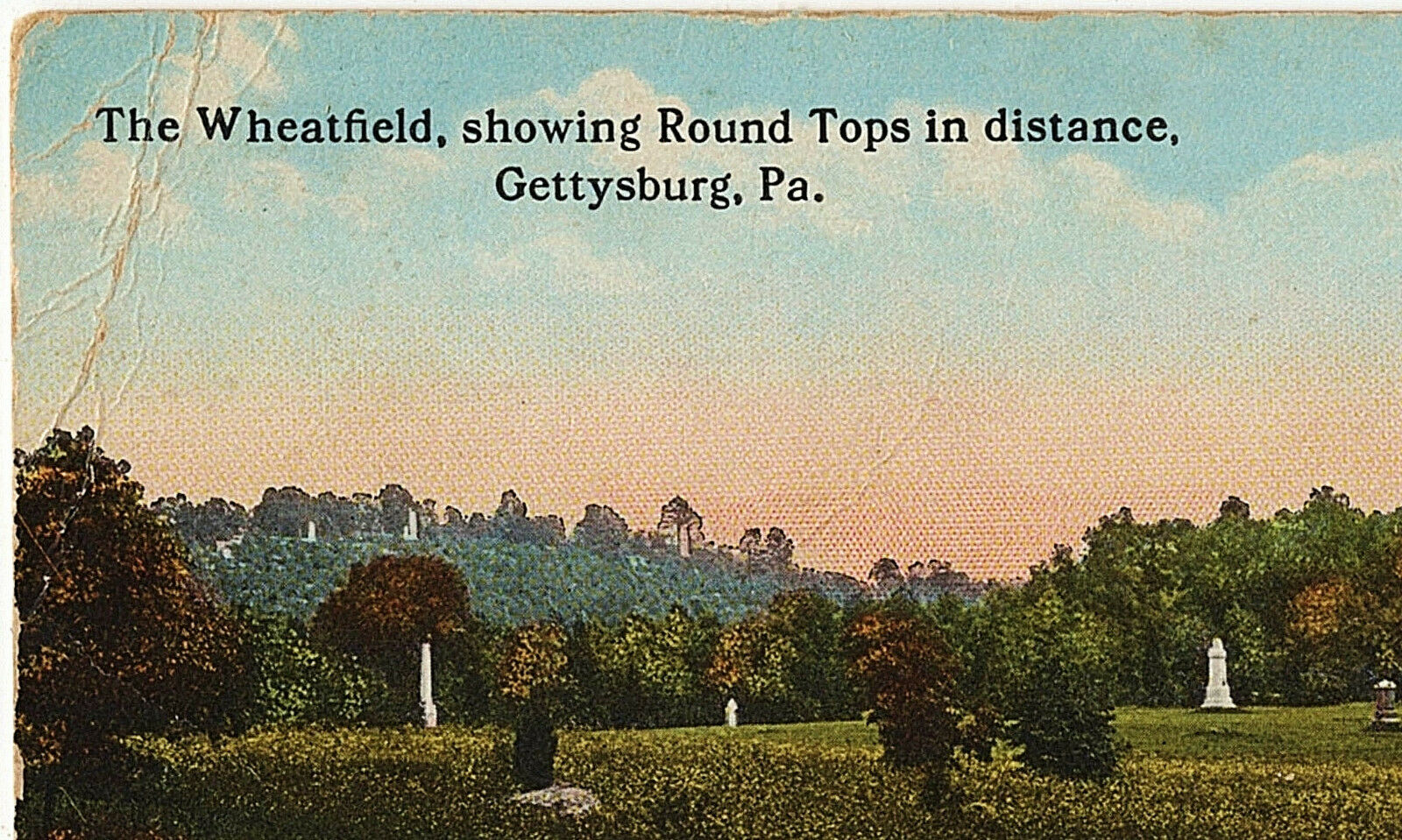1907-1915 Gettysburg PA The Wheatfield Showing Round Tops Civil War DB ...