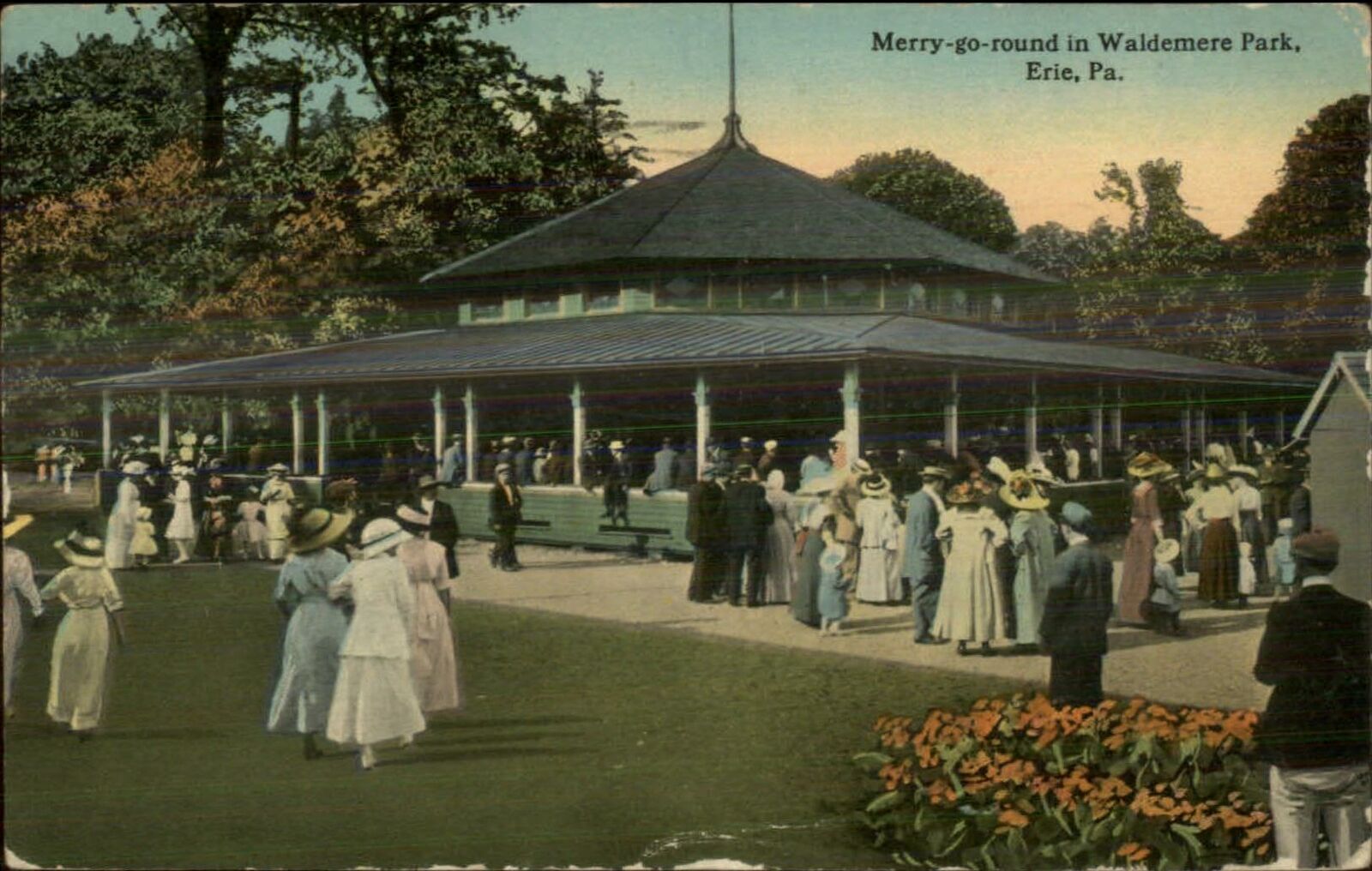 Erie PA Waldemere Park Carousel Merry-Go-Round c1910 Postcard | United ...