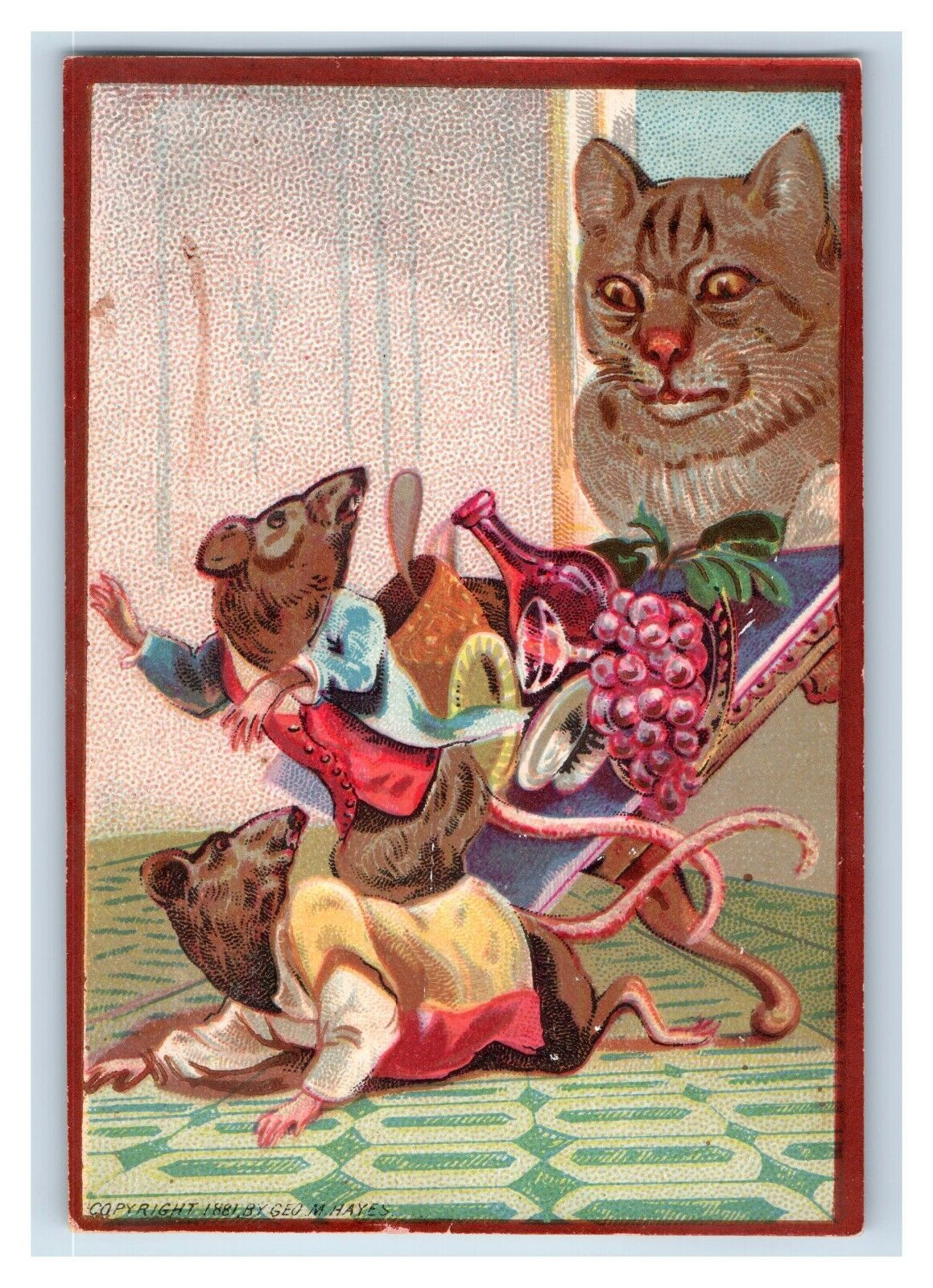1881 Victorian Trade Cards Anthropomorphic Rats Fox Bull & Frog Set Of ...