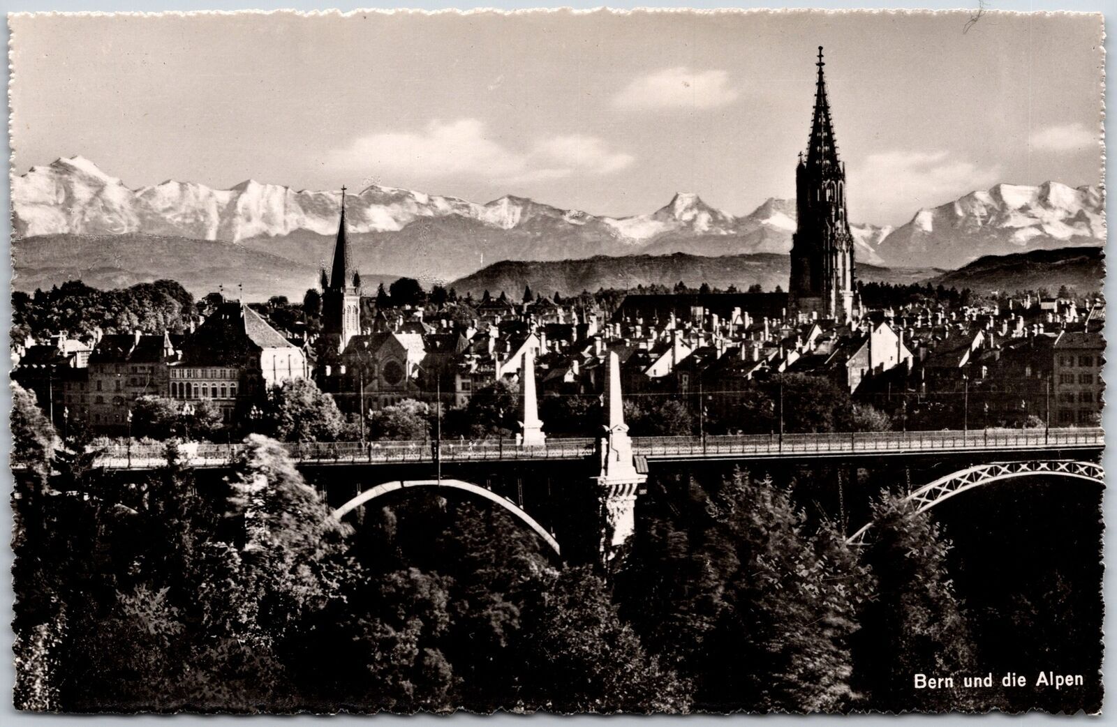 Bern Und Die Alpen Switzerland Mountain Range Buildings Real Photo RPPC ...