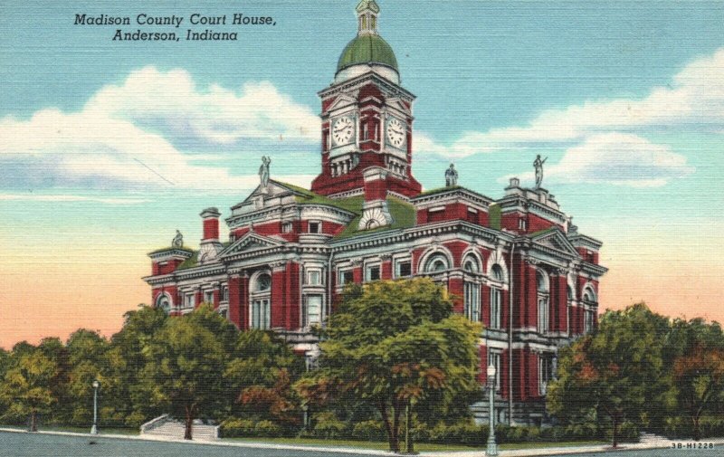 Vintage Postcard 1930's Madison County Court House Anderson Indiana IN ...