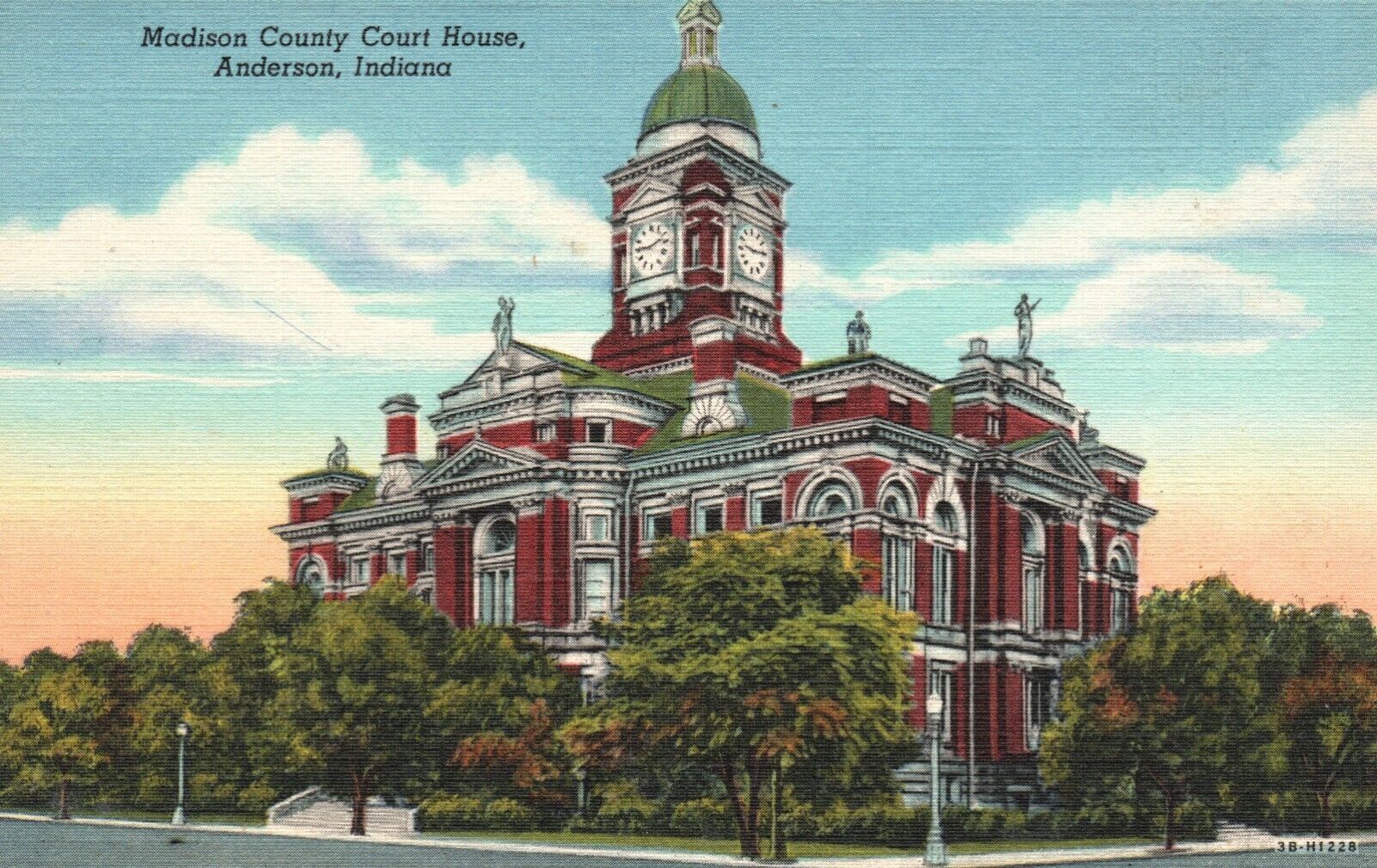Vintage Postcard 1930's Madison County Court House Anderson Indiana IN ...