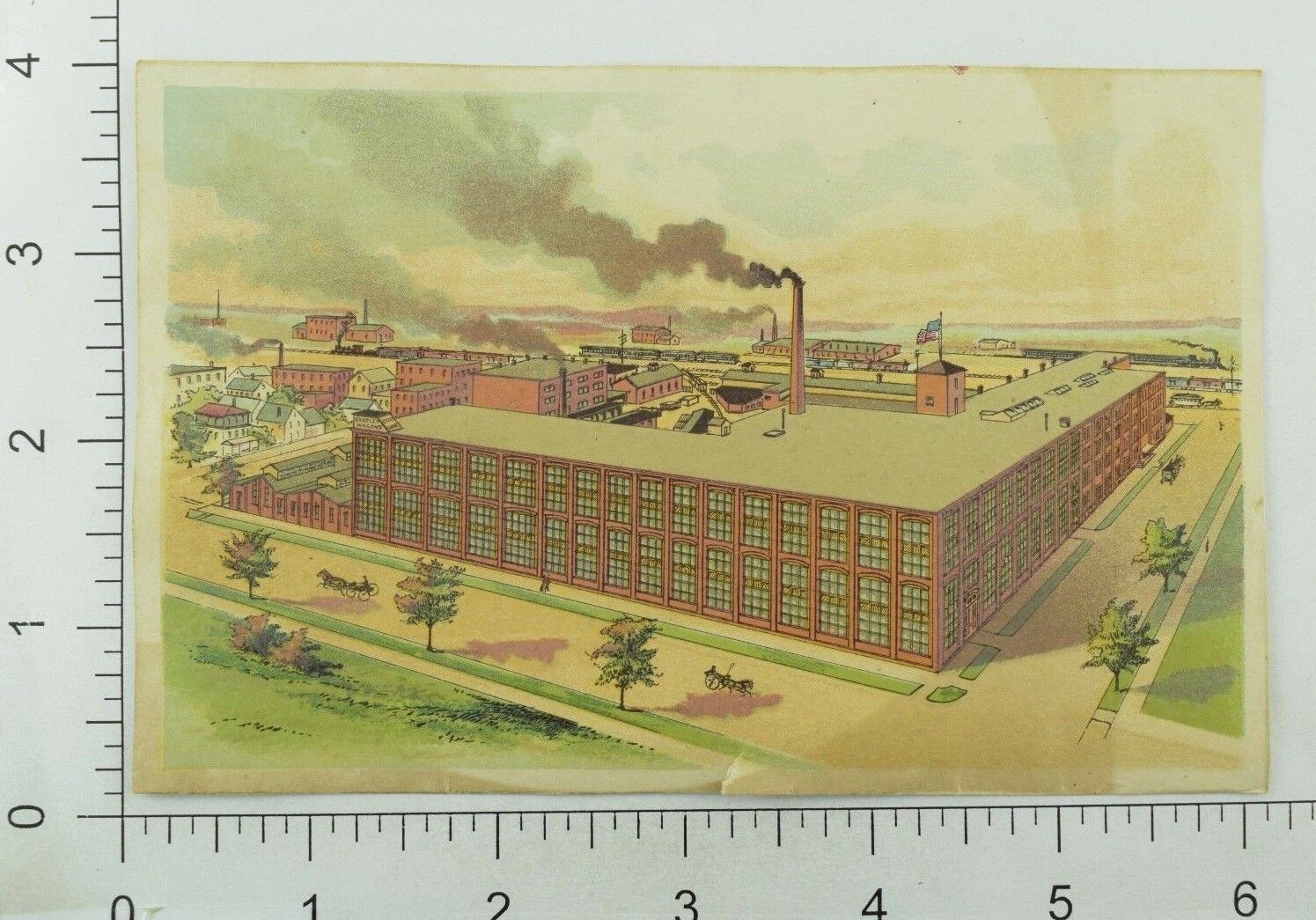 1880's Bradley Wagon's Factory Building Victorian Trade Card P116 ...