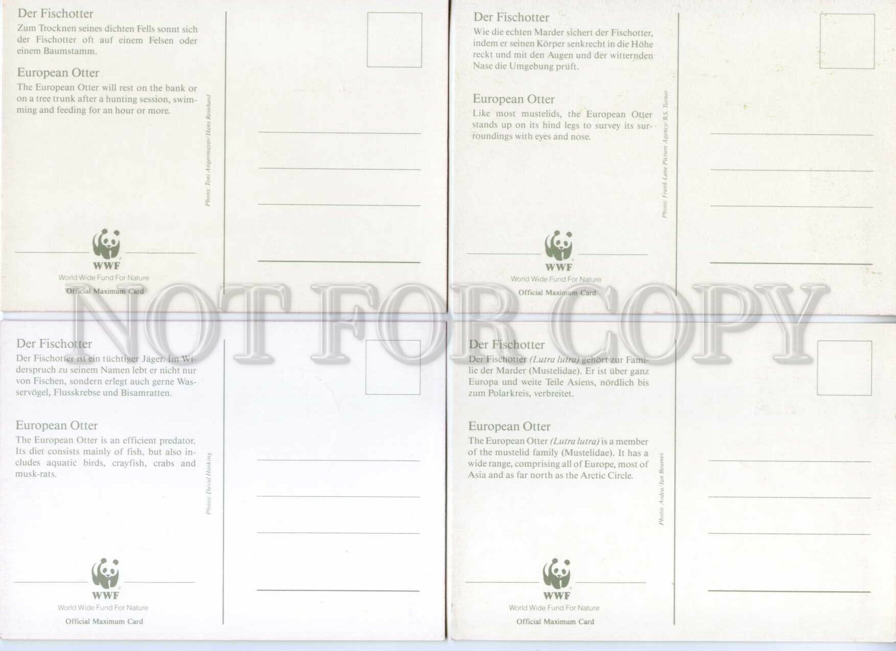 491287 East Germany GDR beavers 1987 year WWF set of First Day maximum ...