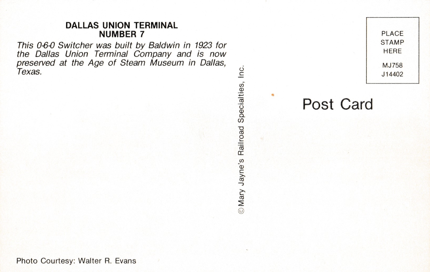 Dallas Union Terminal Number 7 Postcard Railroad Steam Train | Topics ...