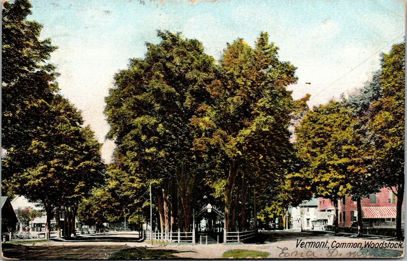 Vtg Vermont VT Woodstock Common Street View 1906 Postcard | United ...