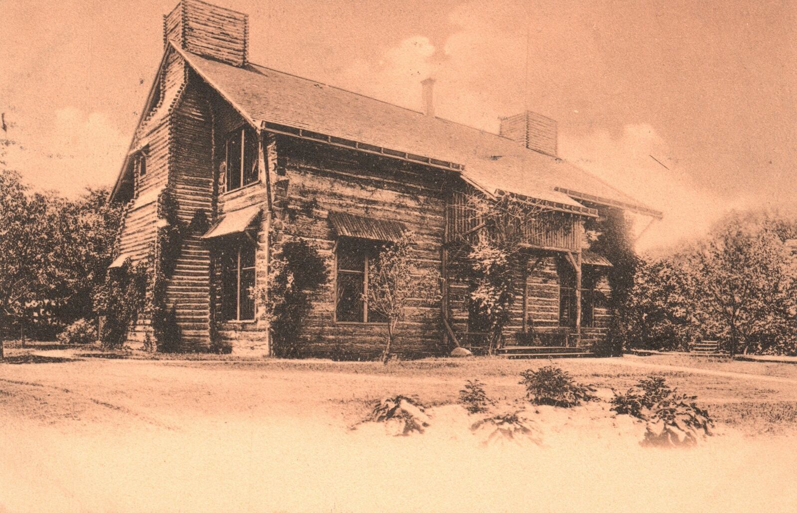 Vintage Postcard 1907 Log Cabin Palmer Park Detroit Michigan MI ...