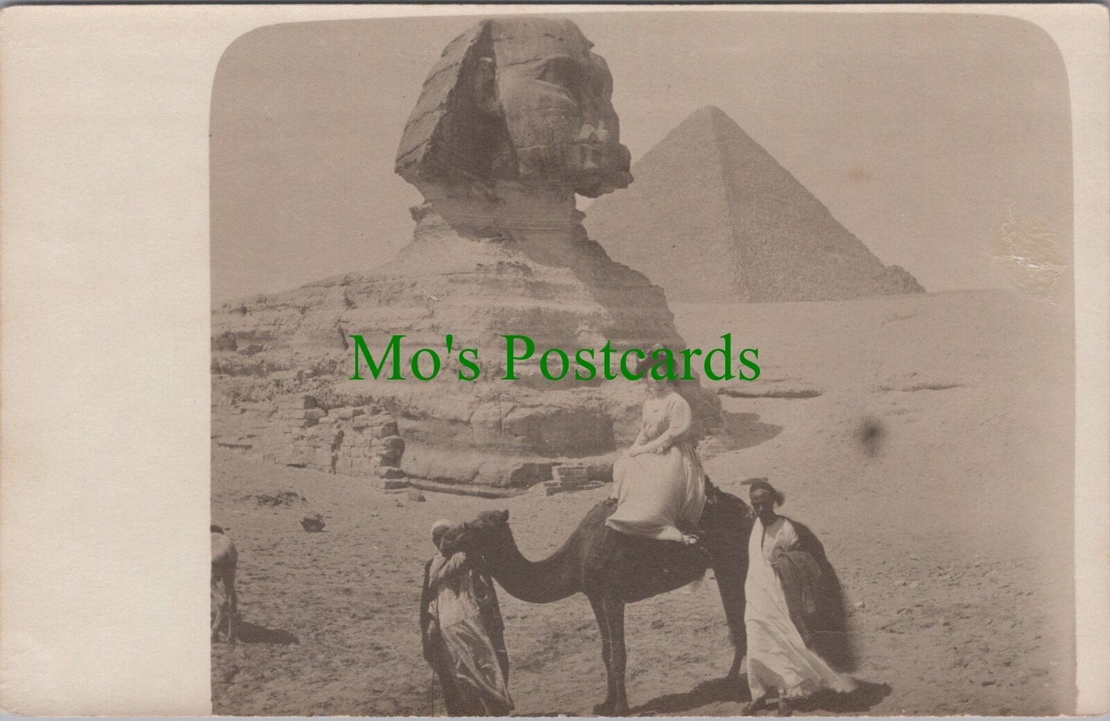 Egypt Postcard - Sphinx of Giza, Tourist Lady on a Camel RS34250 ...