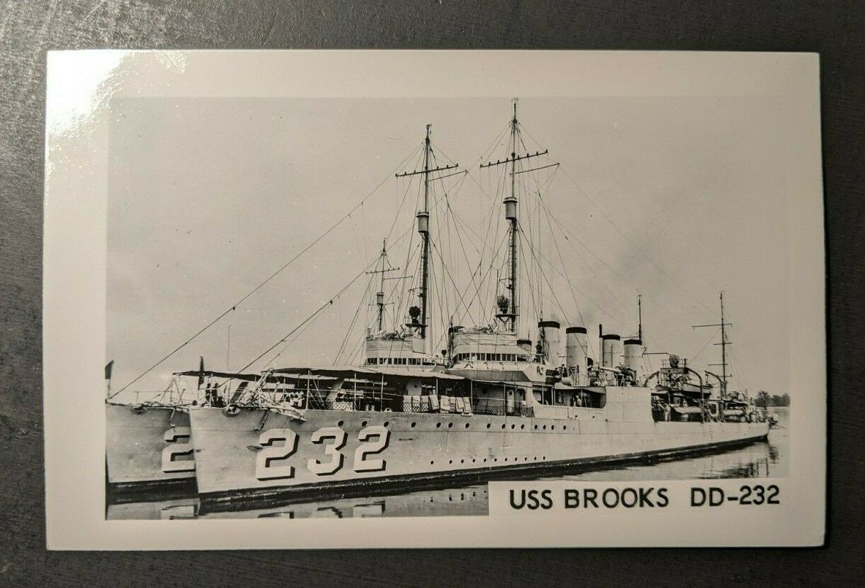 Mint Vintage USS Brooks DD232 US Navy Photo Real Photo Postcard ...