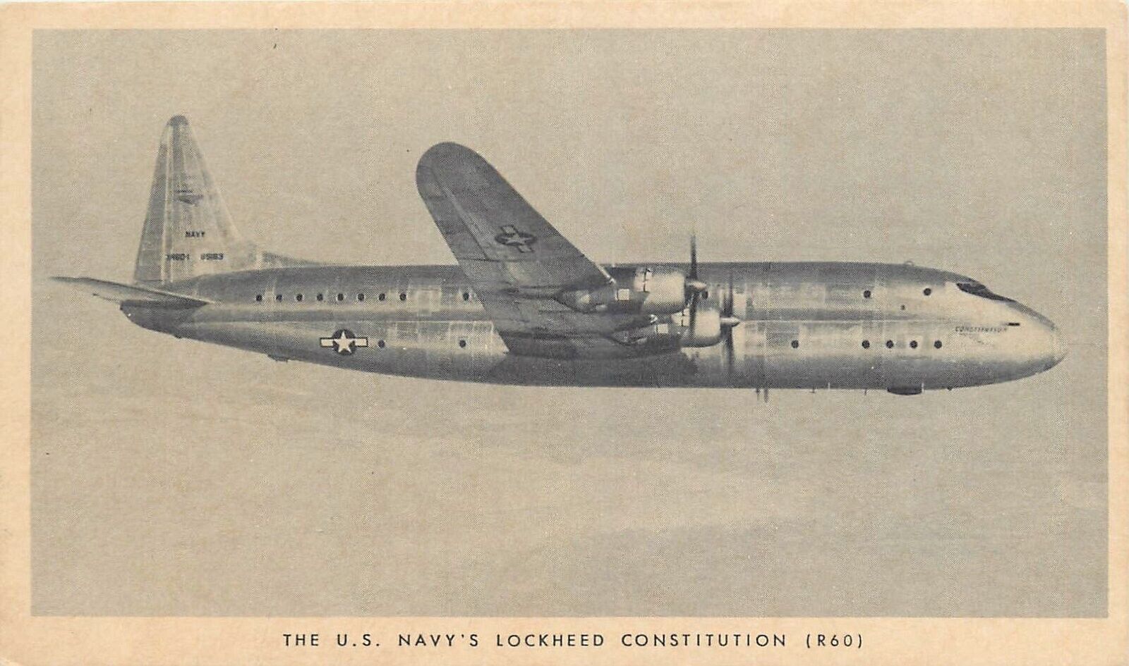 P1950s Aircraft US Navy Lockheed Constitution in flight postcard 24 ...
