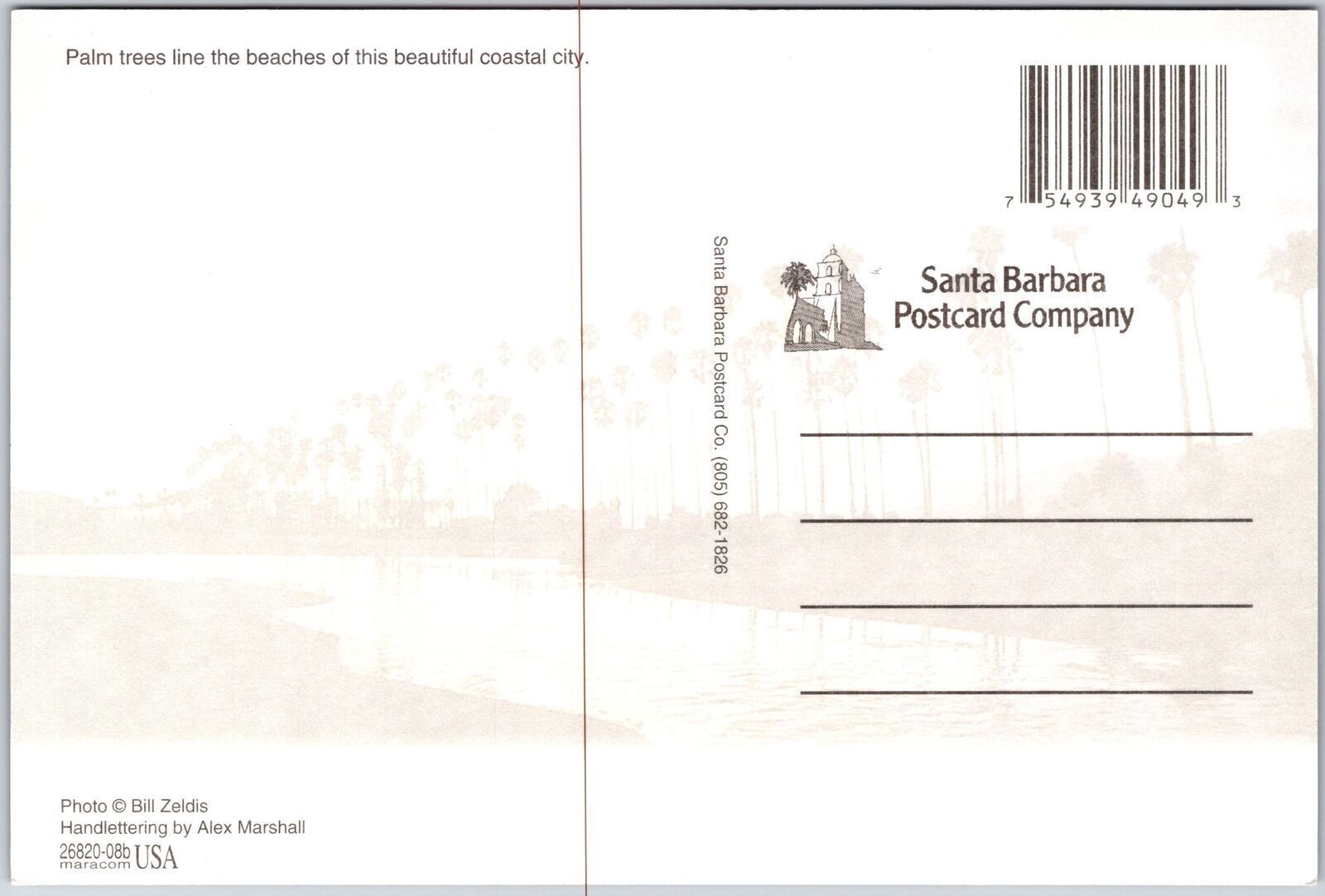 Santa Barbara California Palm Tress Line The Beaches In Coastal City ...