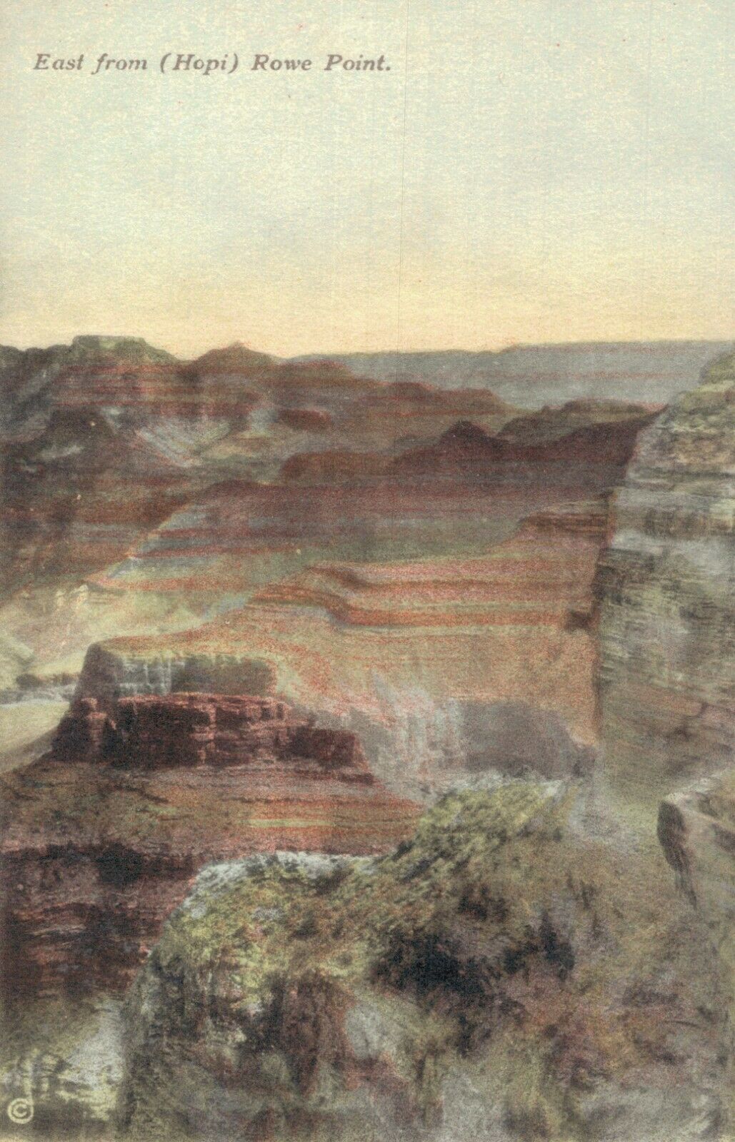 USA East from Hopi Rowe Point Grand Canyon Arizona Vintage Postcard 07. ...