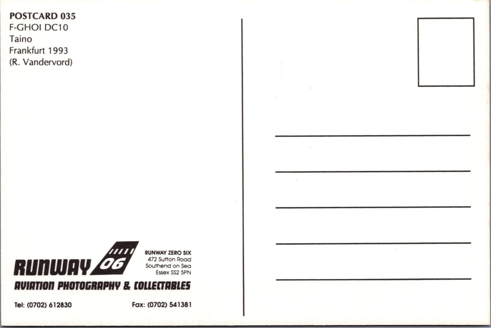 Aviation Postcard - Taino F-GHOI DC10 Aeroplane at Frankfurt Airport ...