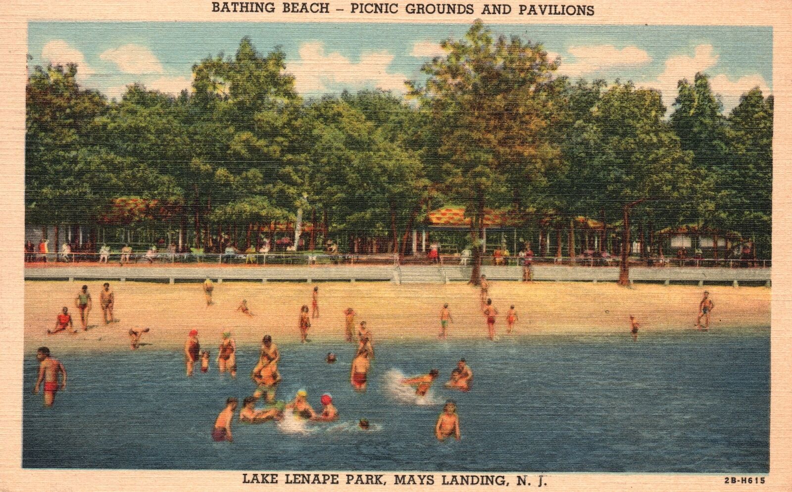 Vintage Postcard 1955 Bathing Beach Picnic Grounds & Lake Park Mays ...