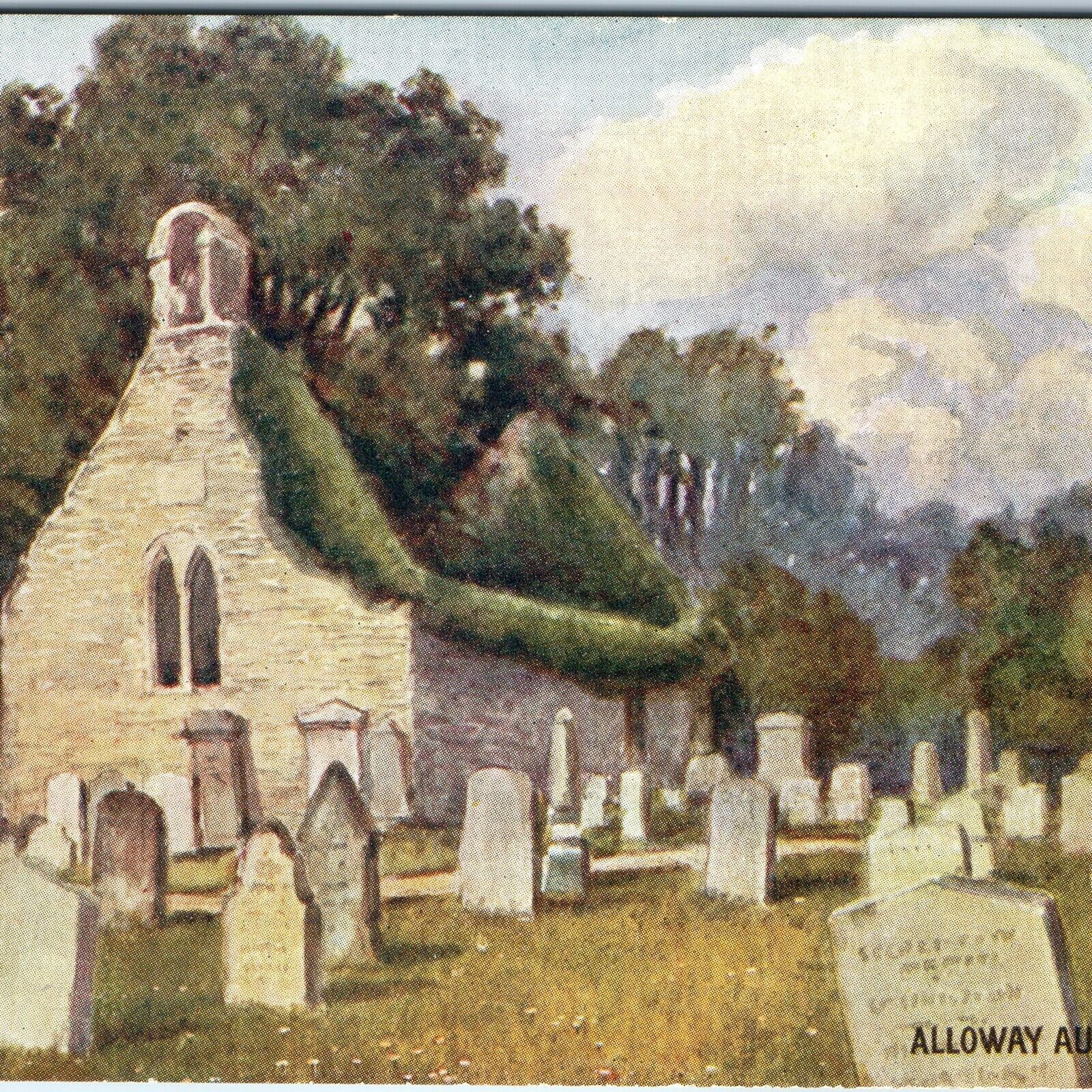 c1900s Alloway, Scotland Auld Kirk Ayr Cemetery Church Graveyard ...