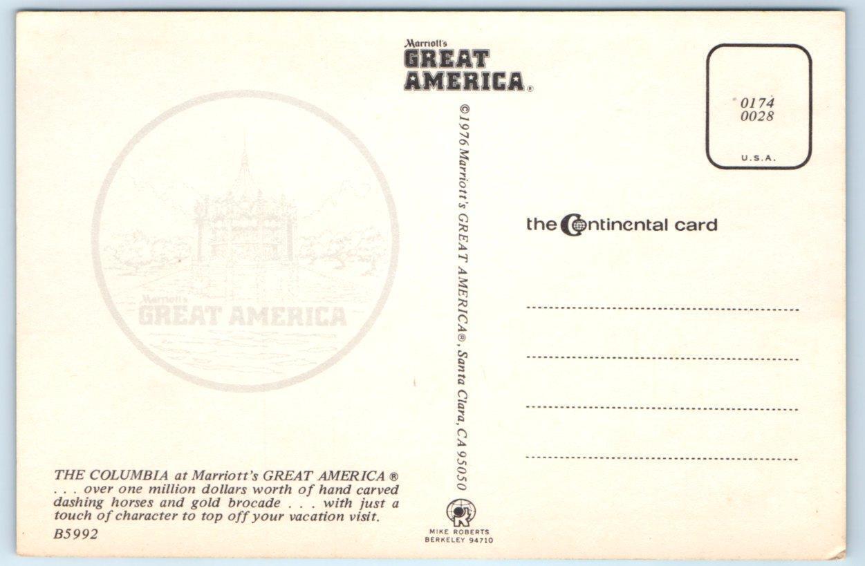 MARRIOTT'S GREAT AMERICA, Santa Clara CA ~ Carousel COLUMBIA 4"x6 ...