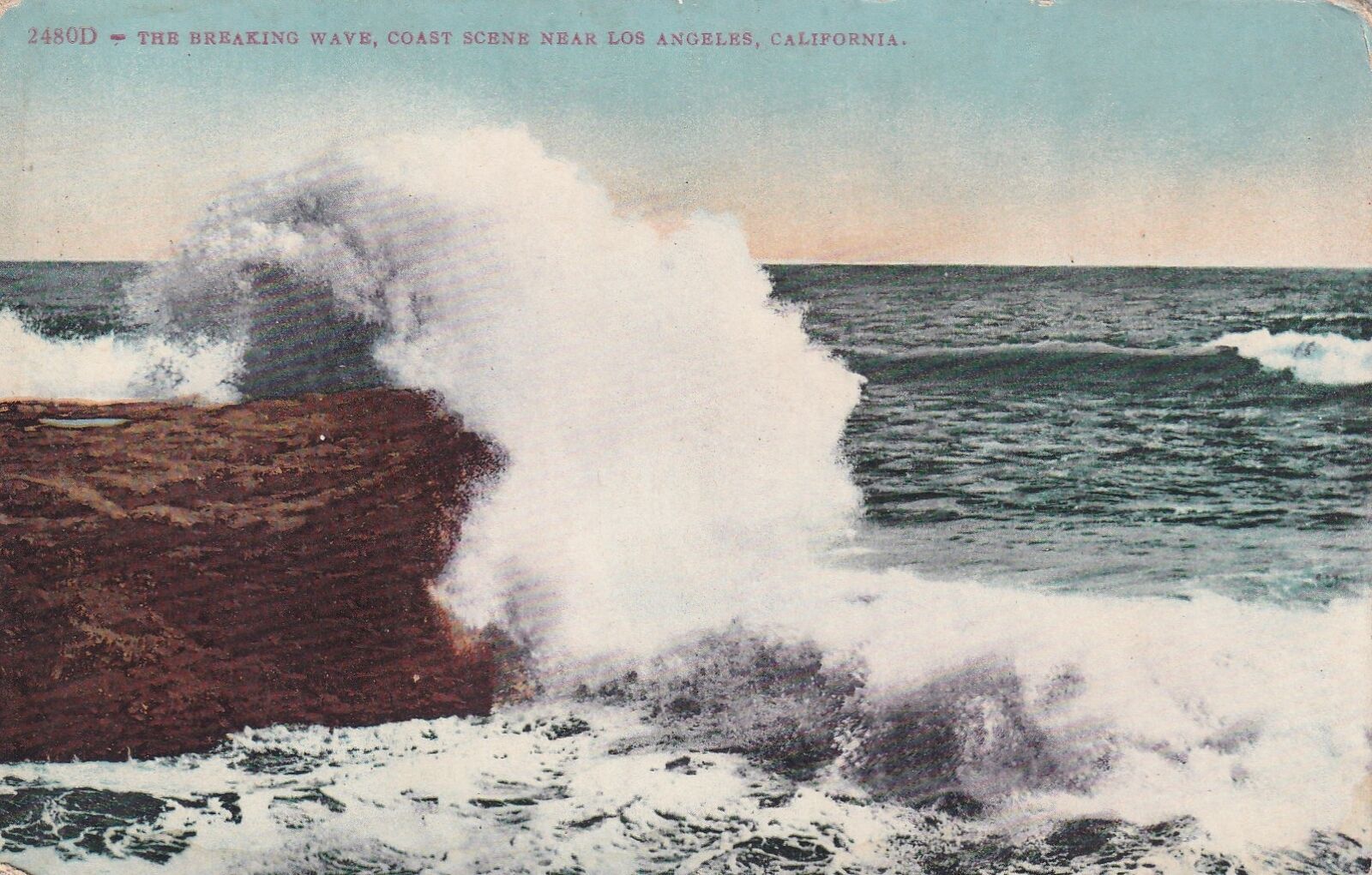 Breaking Wave Coast Scene Los Angeles California CA Postcard | United ...