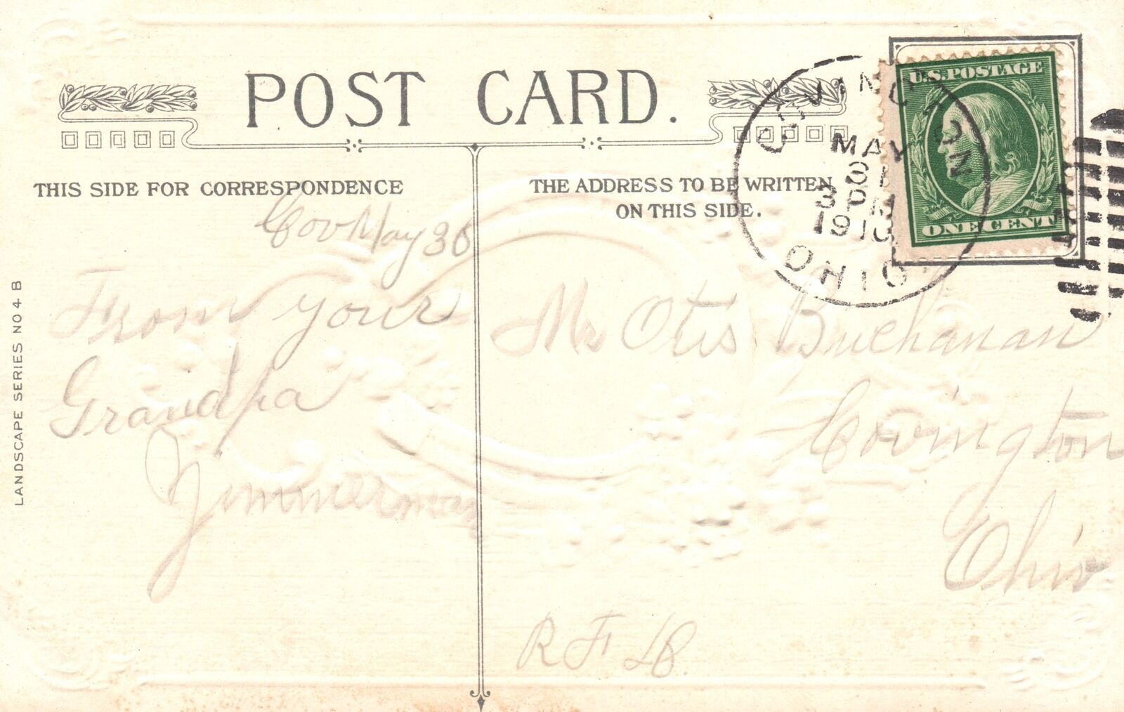 Vintage Postcard 1910's In Memory of Your Birthday Landscape Forget Me ...