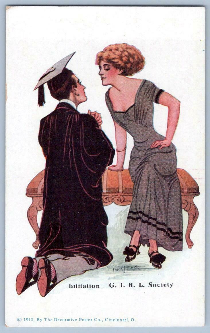 1910 Initiation G.I.R.L. Society Feminist Graduation Frank Murch Artist ...