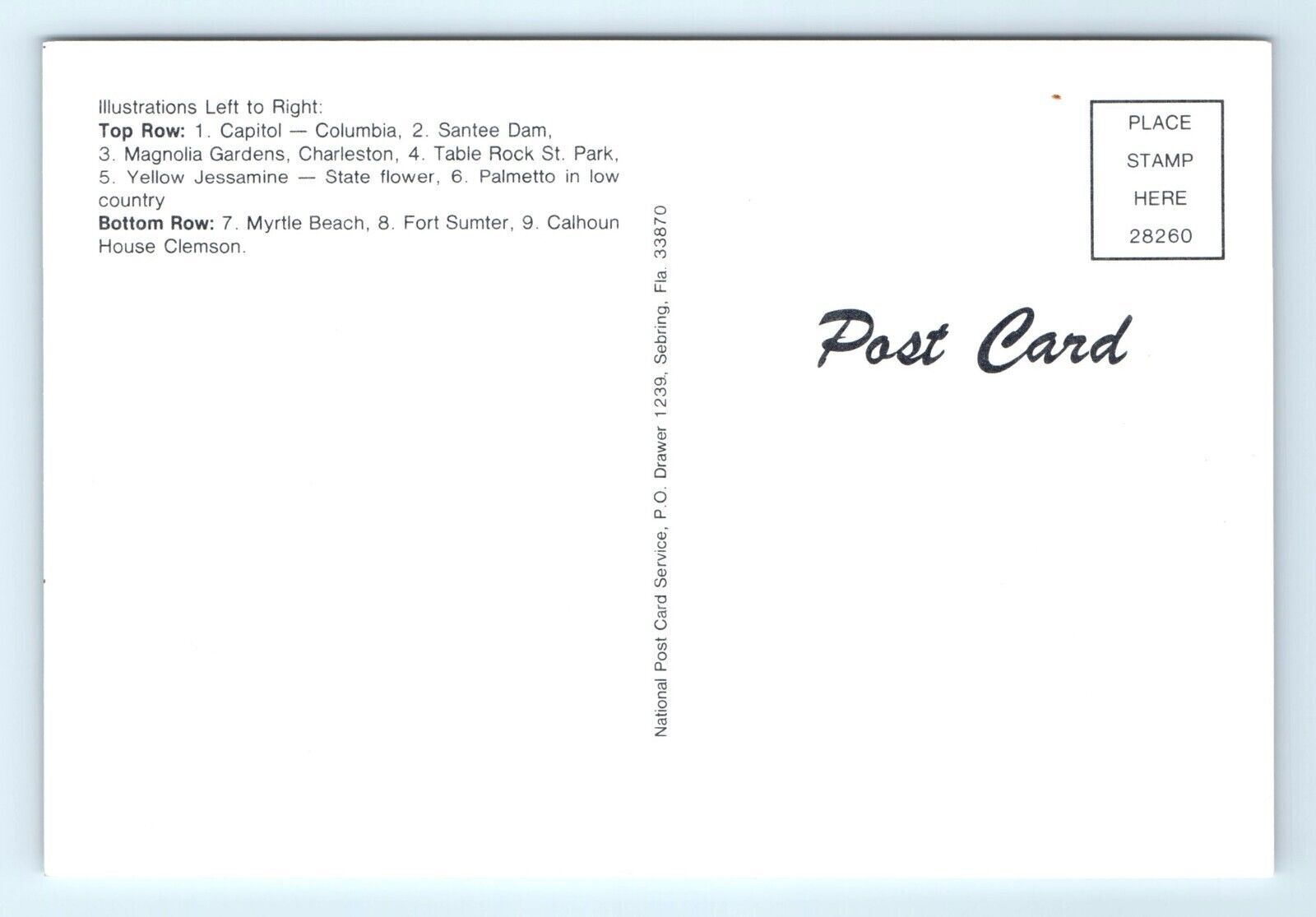 South Carolina Points of Interest Greetings Postcard | United States ...