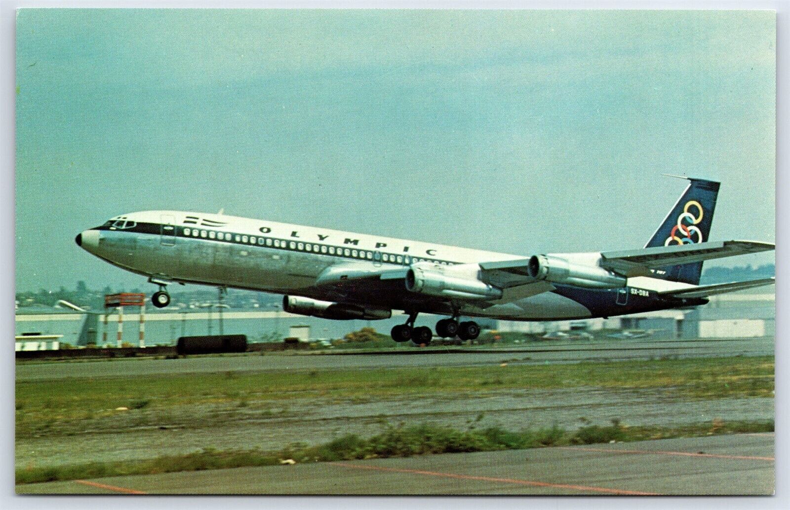 Airplane Postcard Olympic Airways Airlines Boeing 707-348C SX-DBA FD1 ...