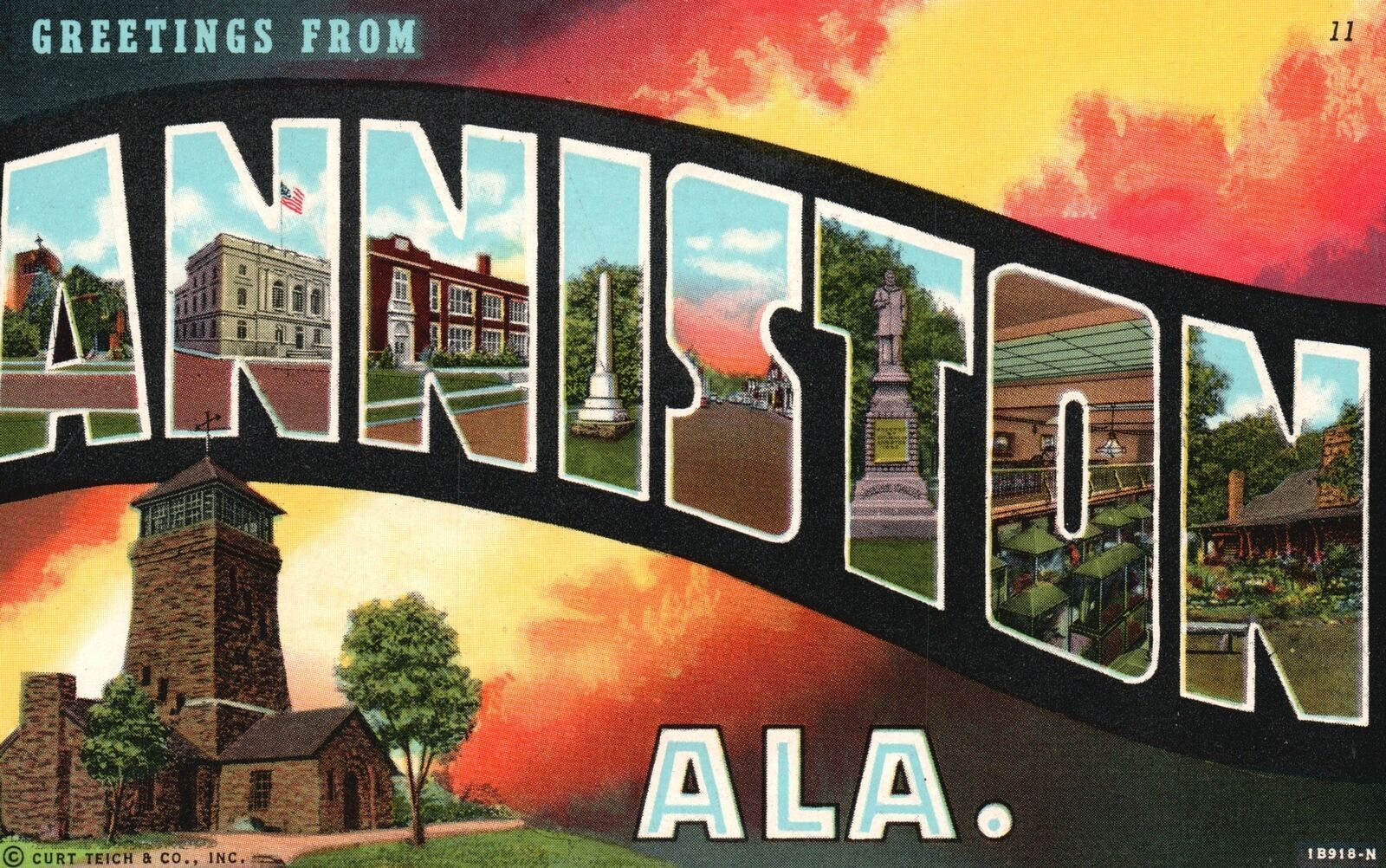 Vintage Postcard Famous Landmark Places Greetings From Anniston Alabama ...