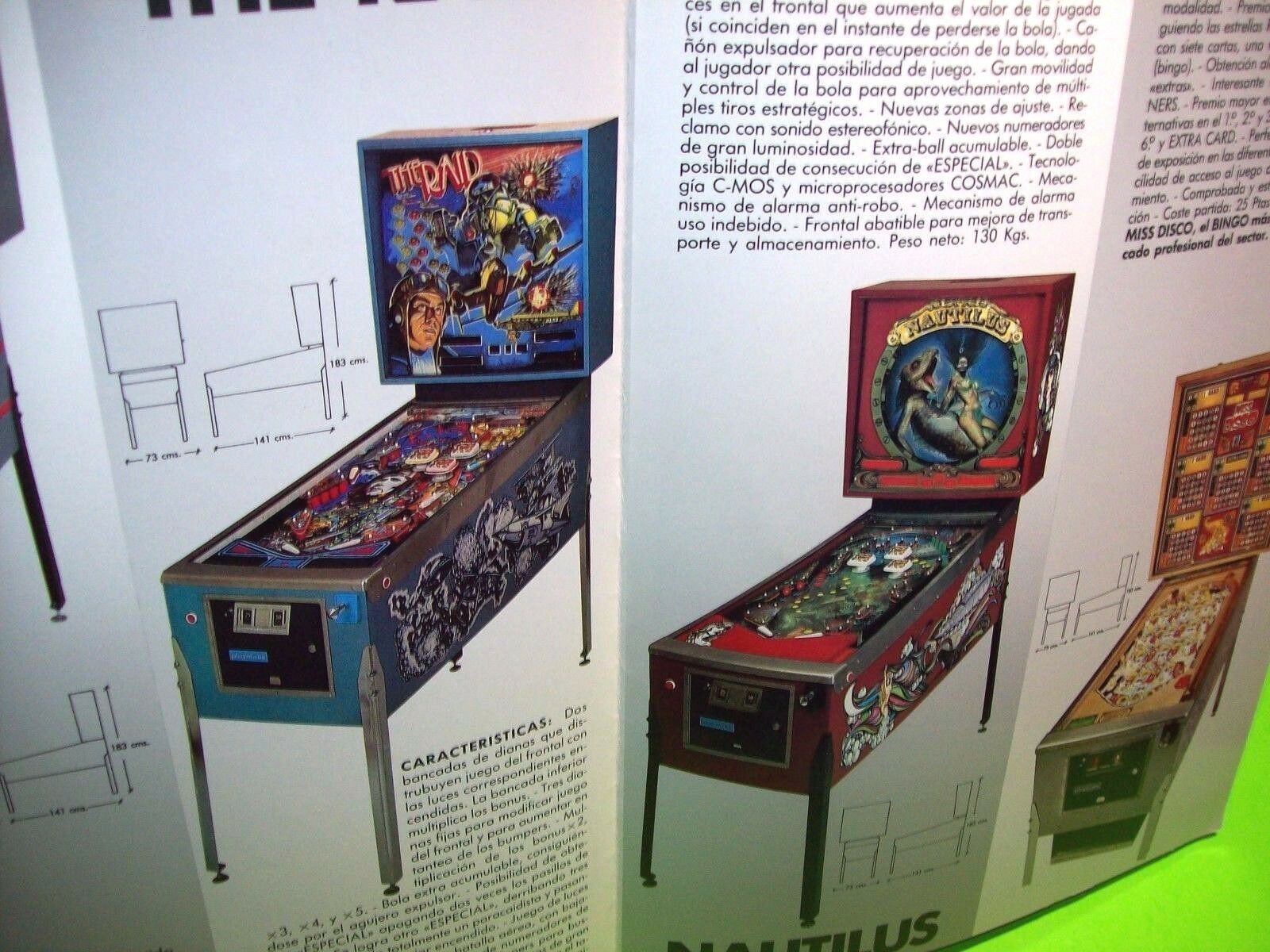 Playmatic Rare Original 1984 Pinball Machine Flyer KZ-26 NAUTILUS The ...