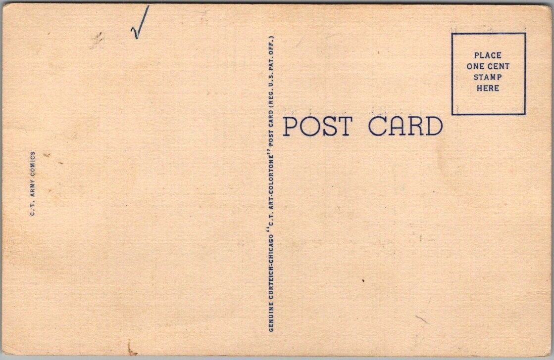 1940s WWII RAY WALTERS Military Linen Postcard Curteich Linen ARMY ...