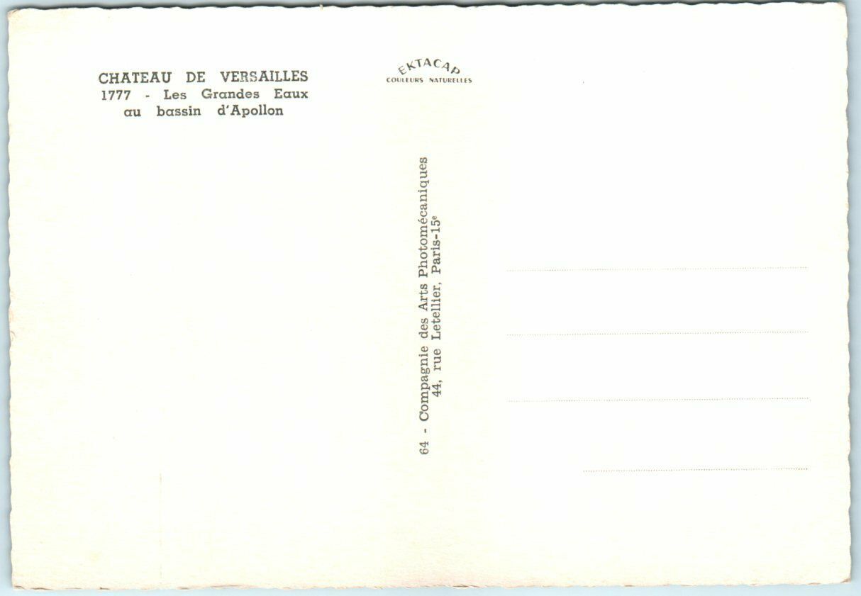 Postcard - Fountains Shows at the Apollo Basin - Palace of Versailles ...